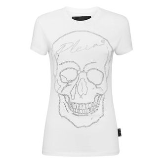 Philipp Plein Femme, Tops, Blanc, Taille: 36 FR T-shirt Pure avec Cristaux