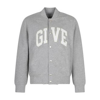 Givenchy Hellgraue Bomberjacke mit Logo - - Jackets - Herren - Grau - M