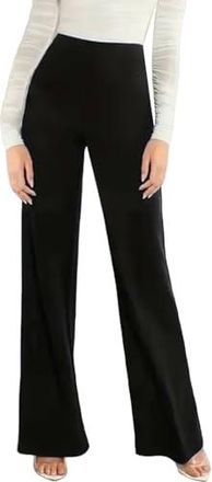 Generic Pantalon ample taille &eacute;lastique confortable pour femme - Pantalon habill&eacute; &agrave; jambe large - Pantalon de travail extensible pour femme - Taille haute - P