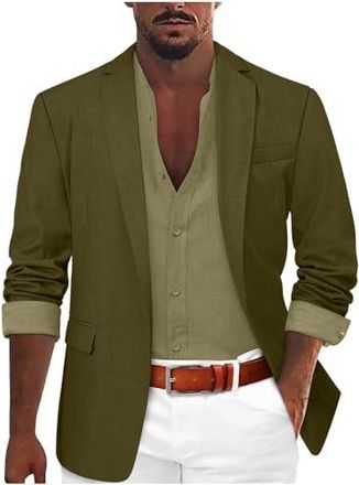 Generic Veste de Costume pour Homme - Coupe Droite - Noir - Coupe Droite - Blazer de Smoking &eacute;l&eacute; - Tenue de Loisirs d&eacute;t&eacute; - Plage - Blazer Solide - Manches Lon
