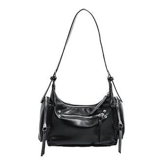 Generic Sac &agrave; bandouli&egrave;re Y2K en polyur&eacute;thane avec plusieurs poches pour femme - Sac &agrave; bandouli&egrave;re pour voyage, shopping, usage quotidien, Noir, 300*110*200mm