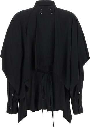 Maison Margiela Draped Viscose Blouse - Black