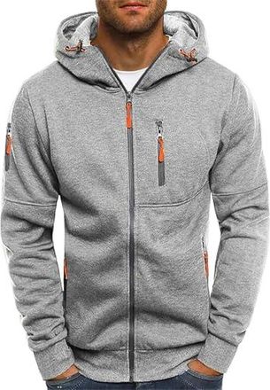 Generic Sweat à capuche zippé pour homme | Sweat à capuche blanc uni athlétique uni respirant pour homme sweat à capuche de golf classique pour homme sweat à 