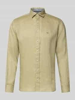 Fynch-Hatton Slim Fit Leinenhemd mit Haifischkragen