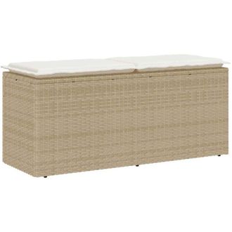 vidaXL Vidaxl - Banc de jardin en r&eacute;sine tress&eacute;e avec coussin &eacute;pais 110x40x44 cm - R&eacute;sistant aux UV - Capacit&eacute; de charge 110 kg - Housse amovible