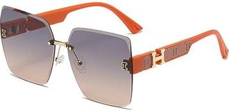 Generic Lunettes de soleil pour femmes sans monture UV400, 4. Orange, gris rose, taille unique 2026