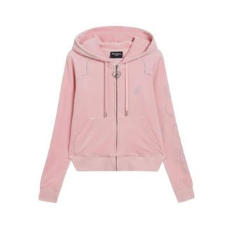 Juicy Couture Femme, Sweatshirts et sweats &agrave; capuche, Rose, Taille: 36 FR SweaT-shirt zipp&eacute;