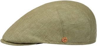 Mayser Casquette en Lin Sidney Homme - Made in The EU Gavroche avec Visiere, Doublure Ete Printemps-ete - 62 cm Vert