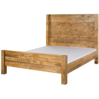 Massivmoebel24 Bett Mango 180x200 natur lackiert KASHMIR 103