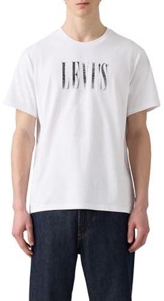 Levi's T-Shirt SS Relaxed Fit pour Homme, Distressed Serif 3 W, S