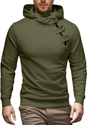 Generic Sweat &agrave; capuche l&eacute;ger uni pour homme 2026 nouveau d&eacute;contract&eacute; &agrave; manches longues pour homme T-shirt de sport pour int&eacute;rieur et ext&eacute;rieur, Vert, XXL