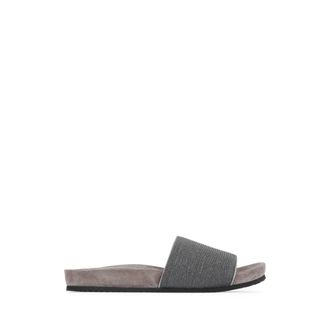 Brunello Cucinelli Suede Slides - - Shoes - Damen - Grau - 41 EU