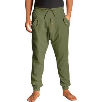 Generic Pantalon sarouel en lin pour homme - Coupe fusel&eacute;e - Taille &eacute;lastique - Pantalon d&eacute;contract&eacute; - L&eacute;ger - Couleur unie - Pantalon de jogging tendance str