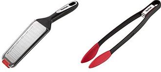 T-fal K2070714 Ingenio R&acirc;pe &agrave; fromage &agrave; Main &agrave; deux lames ustensile de cuisine r&eacute;sistant noir et rouge sans bisph&eacute;nol A avec insert en silicone & INGENIO AC