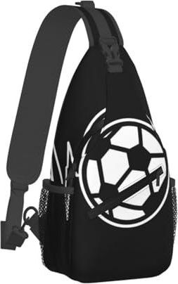 Generic Sacoche Homme Bandouliere I Love le football Durable Sac De Poitrine Polyester Crossbody Bag pour Homme Camping Femme