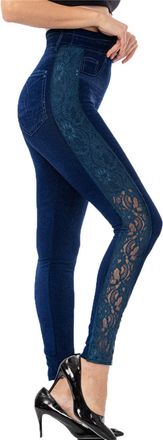Generic Damen Leggings Ladies Denim Sport-Leggings, Yoga-Hose für Frauen in Jeans-Optik
