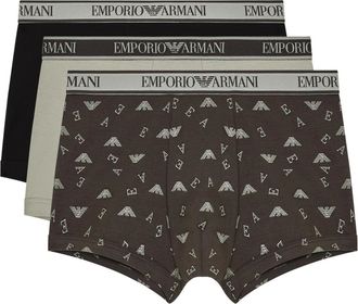 Emporio Armani Homme, Sous-v&ecirc;tements, Vert, Taille: S Lot de trois boxers avec ceinture logo Core