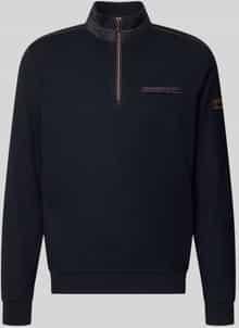 Bugatti Sweatshirt mit Stehkragen und Rei&szlig;verschluss