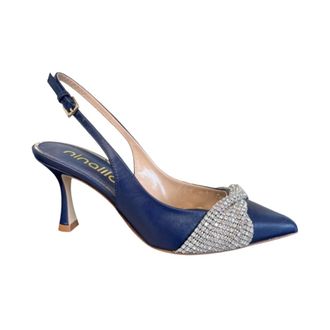 Ninalilou Escarpins D&eacute;collet&eacute; - Femme - Chaussures - Bleu - Taille: 35 EU