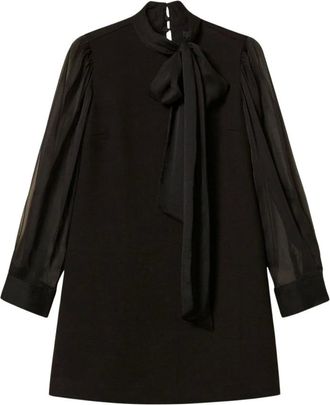 Twinset Femme, Robes, Noir, Taille: 38 FR Actitude Tie-Front Dress
