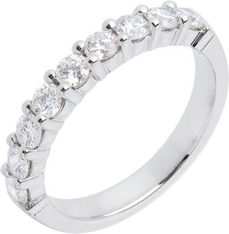 Edenly Trauring semi pavé in Weissgold - Krappenfassung - 0.75 Karat - 9 Diamanten