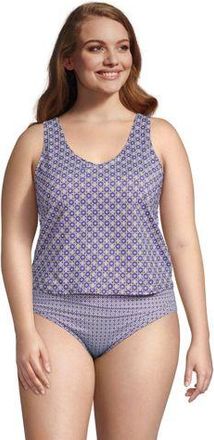 Lands End Badeanzug in Tankini-Optik chlorresistent, Damen, Gr&ouml;&szlig;e:56-58 plus, Lila, Elasthan/Nylon-Mischung, by Lands End