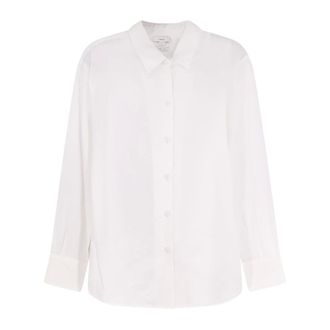 Vince Femme, Blouses et Chemises, Blanc, Taille: 40 FR Chemise boutonn&eacute;e recouverte de serg&eacute; raffin&eacute;