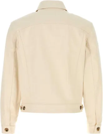 Valentino Garavani Mens Ivory Denim Jacket Avorio Exterior: Cotton Giubbini