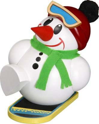 Rudolphs Schatzkiste Kugelräuchermann Cool-Man auf Snowboard HxBxT = 11x9x11cm NEU Räuchermann Schnee Rauchmann Räucherfigur Räucherkerze Figur Holz Seiffen Erzgebirge Hol