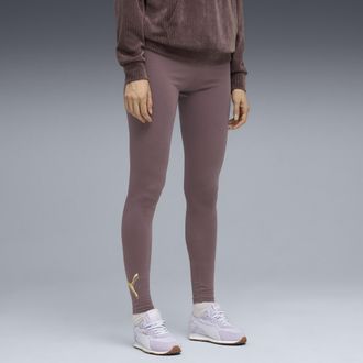 Puma Legging ESS M&eacute;tallique Femme, V&ecirc;tements, Violet, XXL