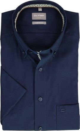 Olymp Herren Kurzarmhemd blau Baumwolle