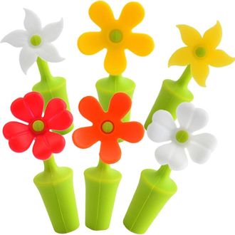 BESTONZON 6st&uuml;cke Silikon Weinverschluss Wiederverwendbare Flaschenstopfen F&uuml;r Weinflaschen Whisky Und Getr&auml;nke Universeller Flaschenverschluss Verschiedenen De