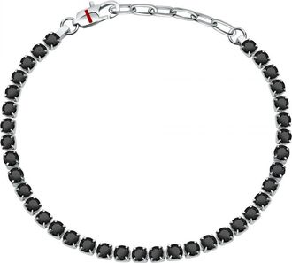 Sector No Limits Tennis Herren-Armband, Stahl, Kristalle, Emaille - SANN45, 22 cm, Kristall, 22 cm, Kristall, 22 cm, Kristall