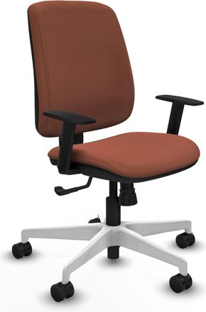 Piqueras y Crespo Stuhl mit Armlehnen, ausgestattet mit Sincro 4 Positionen und injiziertem Schaum. Mit Rollen von 65 mm Nylon, Braun