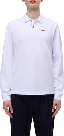 Napapijri Herren,Poloshirt Eruggy mit Langen Ärmeln,Weiß,XXL