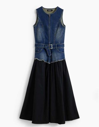Desigual Robe mixte en denim - Noir-Bleu