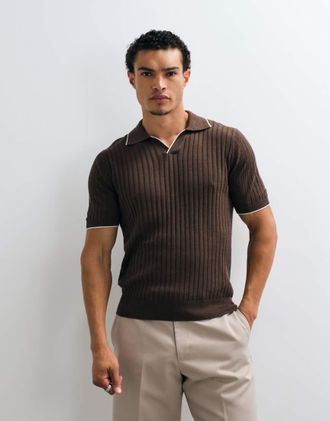 Mango Polo manches courtes - Marron