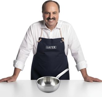Lafer Johann Lafer - Sauteuse Edelstahl Pfanne 20 cm 1,5 L mit &Ouml;l-Dosiersystem | Akkutherm-Speichersystem & hitzeisoliertem Griff | f&uuml;r Induktion, Backofen 