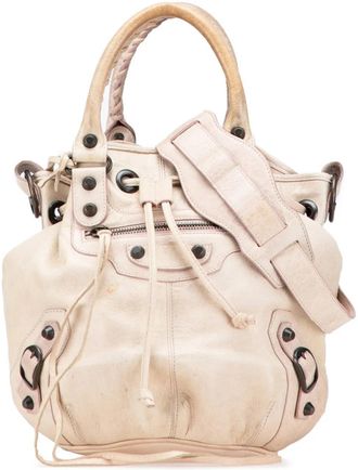 Balenciaga Hobo Bags - Mini Lambskin Motocross Pompon Bag - Gr. unisize - in Braun - f&uuml;r Damen