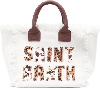 MC2 Saint Barth Femme, Sacs, Blanc, Taille: ONE Size 00326L SB 01 Animalier Patch Tote Bag