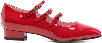 Carel Femme, Chaussures, Rouge, Taille: 40 EU Escarpin &agrave; bride triple et bout carr&eacute;