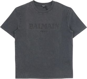 Balmain Homme, Tops, Gris, Taille: L T-Shirt Avec Broderie Logo