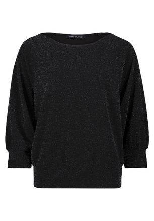 Betty Barclay Damen Oversize-Shirt im Glitzer-Look 48, Schwarz