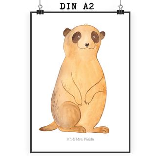 Mr. & Mrs. Panda Bild Erdmännchen DIN A2 - Geschenk, Spruch, Weltreise, Wandbild, Reisen, Afrika, Deko, Kunstdruck, Wanddekoration, Traveling, Poster