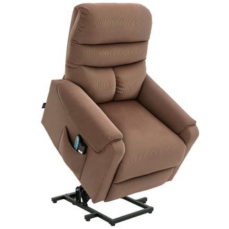 HOMCOM Fernsehsessel mit Aufstehhilfe Elektrisch, Massagesessel mit Liegefunktion und W&auml;rmefunktion, Relaxsessel mit Fernbedienung und Seitentasche Verstellb