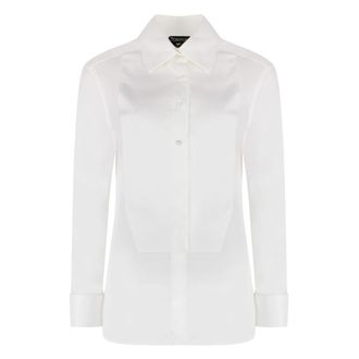 Tom Ford Baumwollhemd mit abgerundetem Saum - - Blouses & Shirts - Damen - Wei&szlig; - 4XS