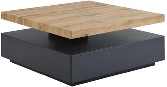 Vente-Unique Vente-unique - Table basse pivotante avec 1 tiroir en mdf - Anthracite et naturel - kyria