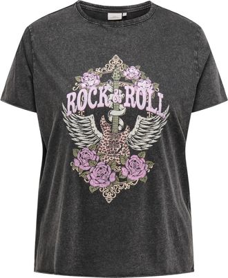 Only Carmakoma Damen Carlucy Life Reg S/S Top JRS Noos, Black, Medium