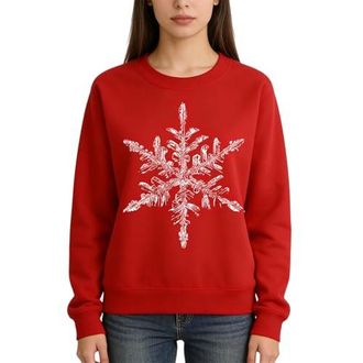 Generic Harajuku Sweat-shirt minimaliste dhiver en polaire &eacute;paisse pour femme Motif flocon de neige, Rouge, 5XL