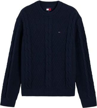 Tommy Hilfiger Pull en maille torsad&eacute;e &agrave; logo en coton